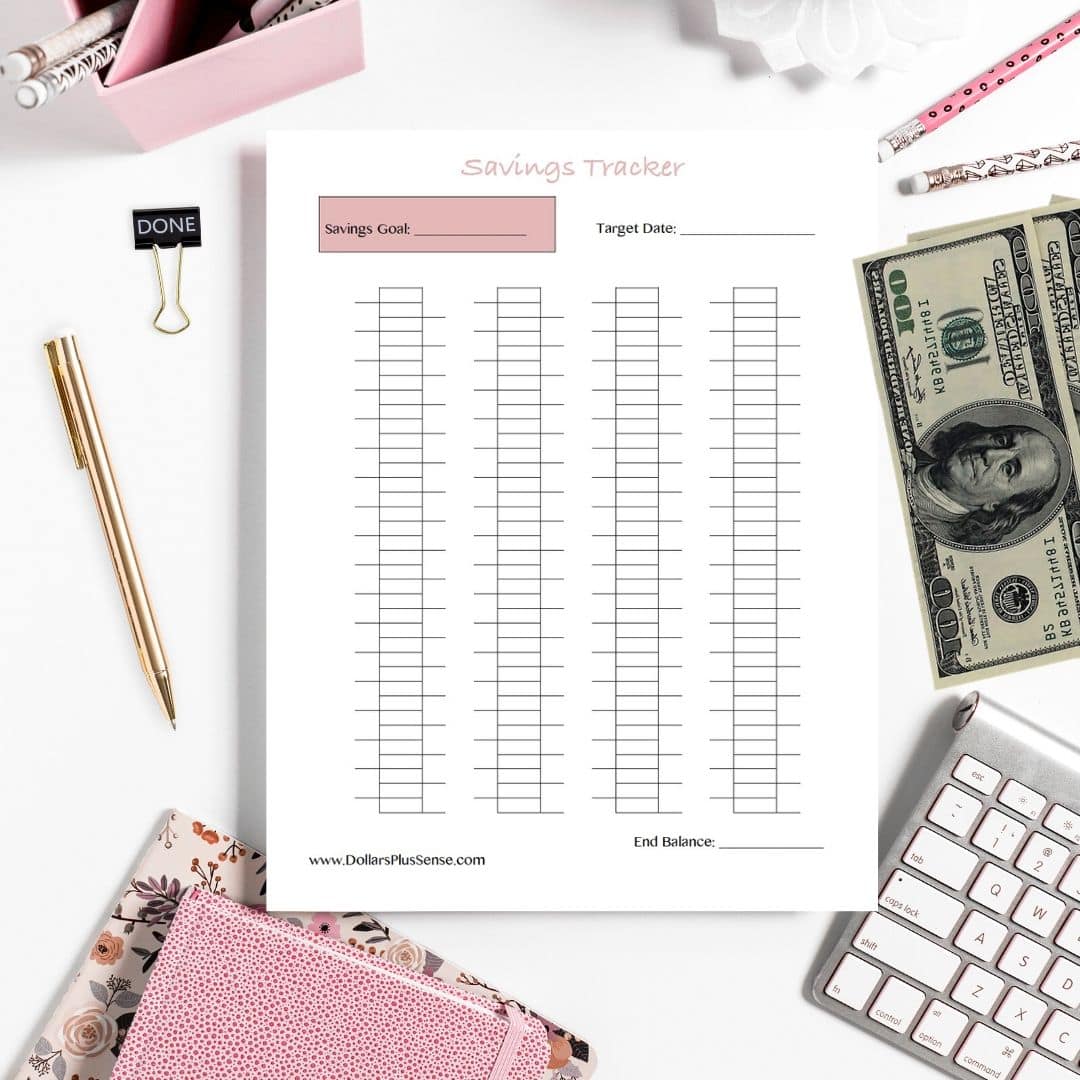 FREE Printable Savings Tracker - DOLLARS PLUS SENSE