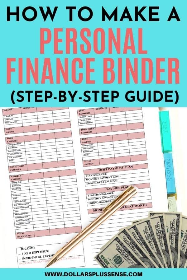 How To Make A Financial Binder: Supplies List - DOLLARS PLUS SENSE