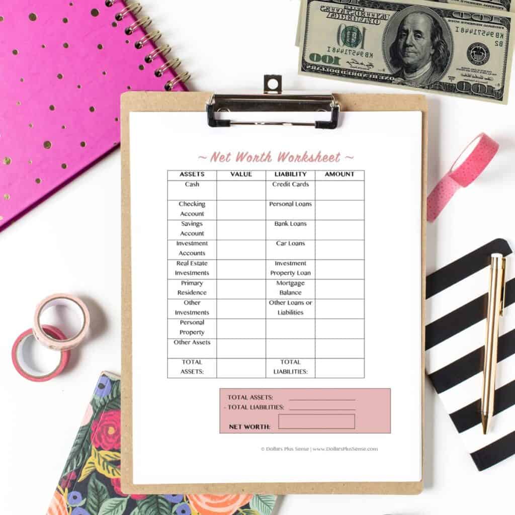Net Worth Worksheet - DOLLARS PLUS SENSE